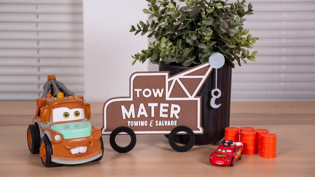 3D Printed Tow Mater’s Towing & Salvage Sign | Radiator Springs Decor ...