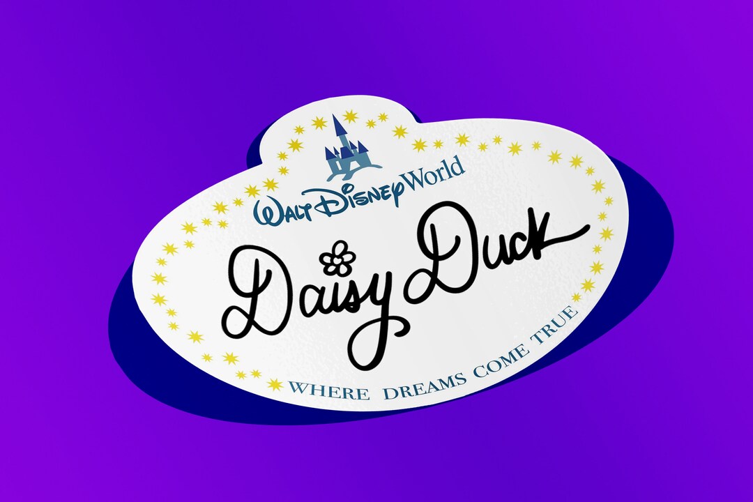 Daisy Duck Autograph Name Tag Sticker - Etsy