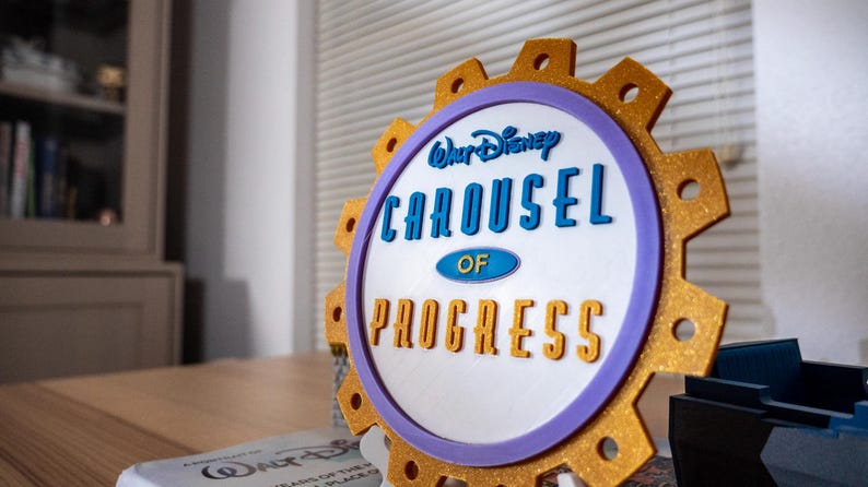 3D Printed Carousel of Progress Sign | Disney World Tomorrowland Décor ...