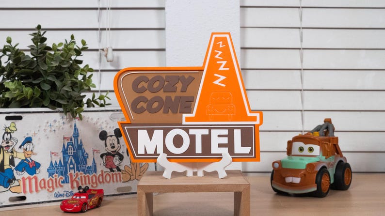 3D Printed Cozy Cone Logo Sign | Kids Racing Theme Bedroom Decor ...