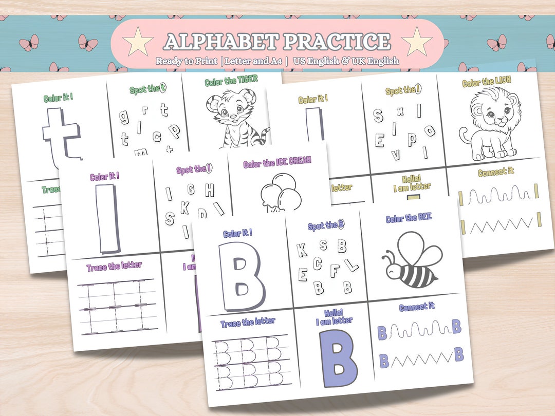 Alphabet Tracing Worksheet Printable Alphabet Handwriting Practice ...