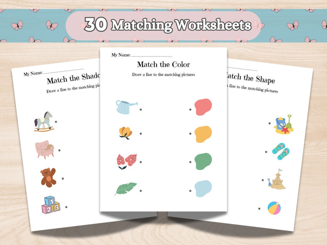 Printable Matching Worksheets, Match the Shape, Match the Color ...