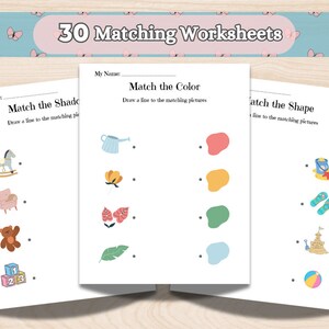 Printable Matching Worksheets, Match the Shape, Match the Color ...