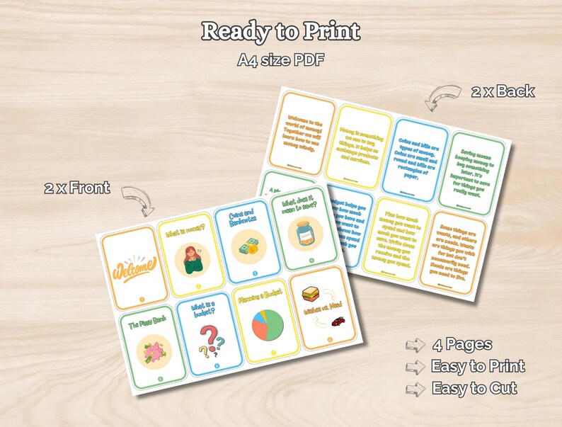 Educational Financial Literacy Flashcards for Kids Aged 4-7, Fun and ...