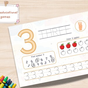 Number Tracing Preschool and Pre-k, 1-10, Traceable Numbers, Instant ...