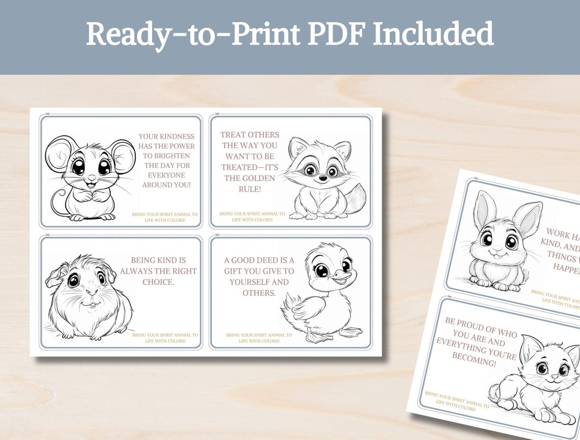 Motivational Lunchbox Notes & Coloring Cards for Kids 30 Printable and ...