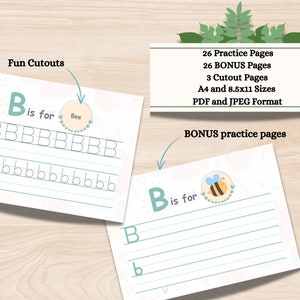 Printable Alphabet Practice, ABC Tracing Worksheets, Handwriting ...
