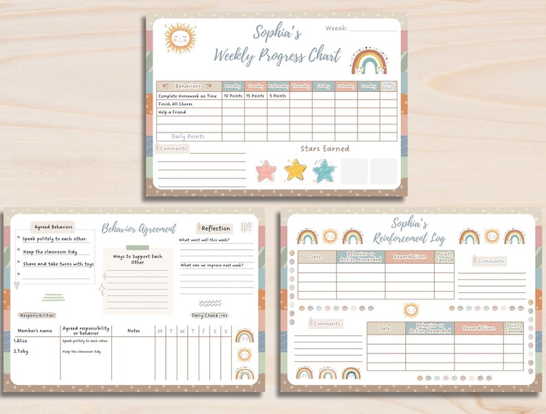 Editable Behavior Tracking Cards & Charts for Kids, Classroom ...