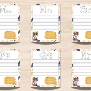 Printable Alphabet Tracing Worksheets With Pastel-themed Border and ...