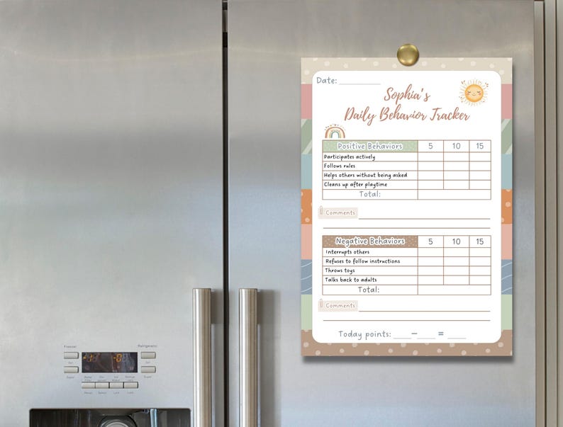 Editable Behavior Tracking Cards & Charts for Kids, Classroom ...