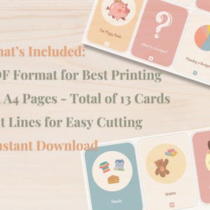 Financial Literacy Flashcards for Kids, Fun Money Learning Printable ...