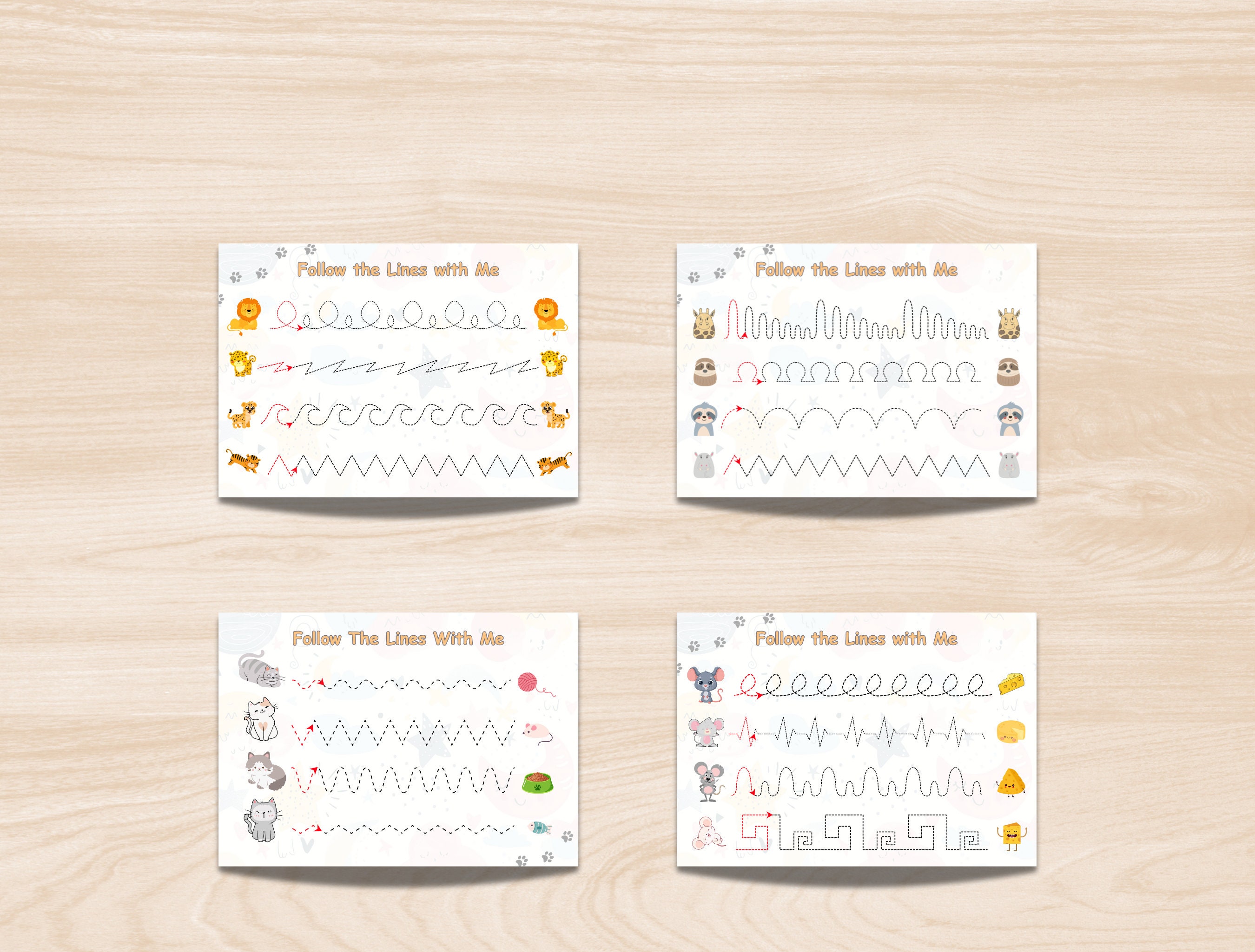 Tracing Practice, Trace and Color, Pre-writing Worksheets, Toddler ...