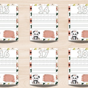 Printable Numbers Tracing Worksheets With Cute Panda Mascot ...