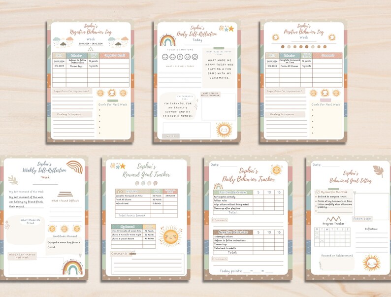 Editable Behavior Tracking Cards & Charts for Kids, Classroom ...