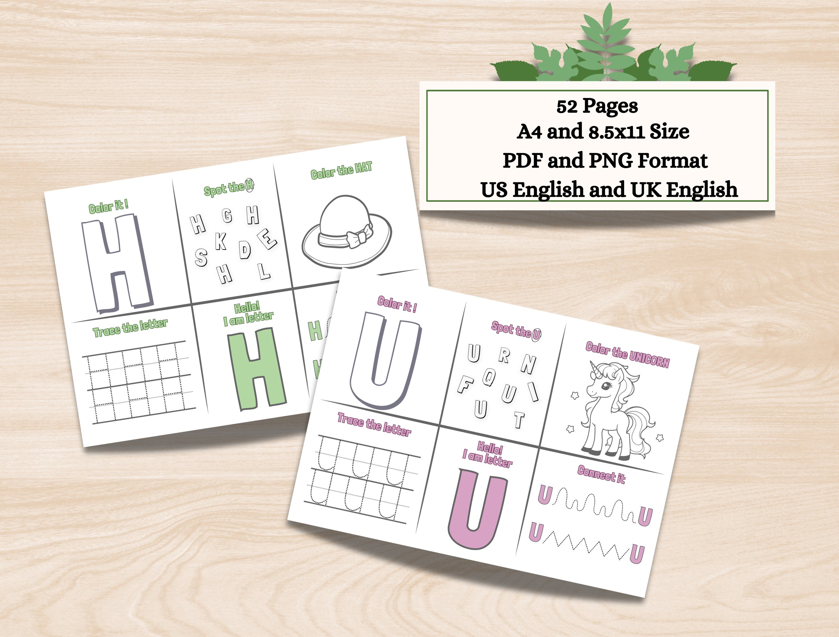 Printable Alphabet Activity Worksheets, 52 Pages, Interactive Letter ...