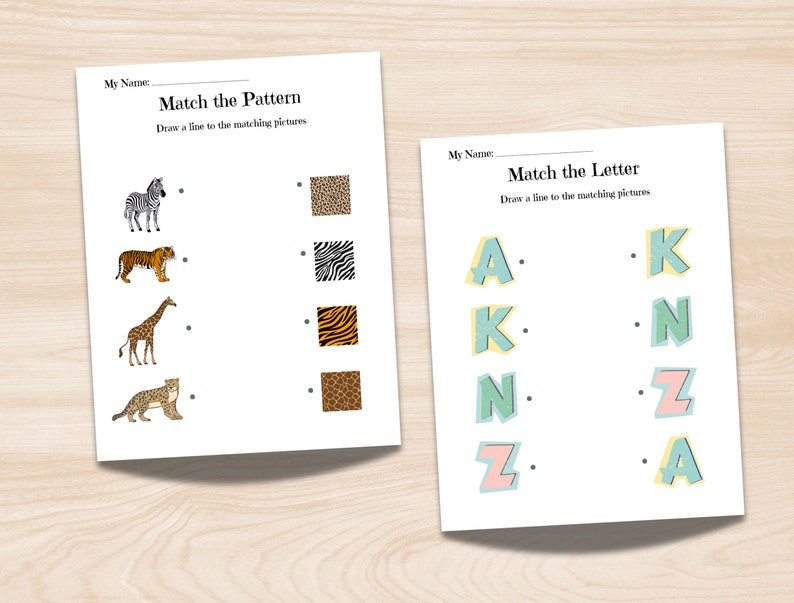 Printable Matching Worksheets, Match the Shape, Match the Color ...