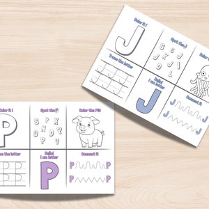 Printable Alphabet Activity Worksheets, 52 Pages, Interactive Letter ...