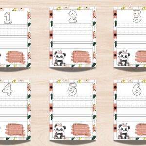 Printable Numbers Tracing Worksheets With Cute Panda Mascot ...