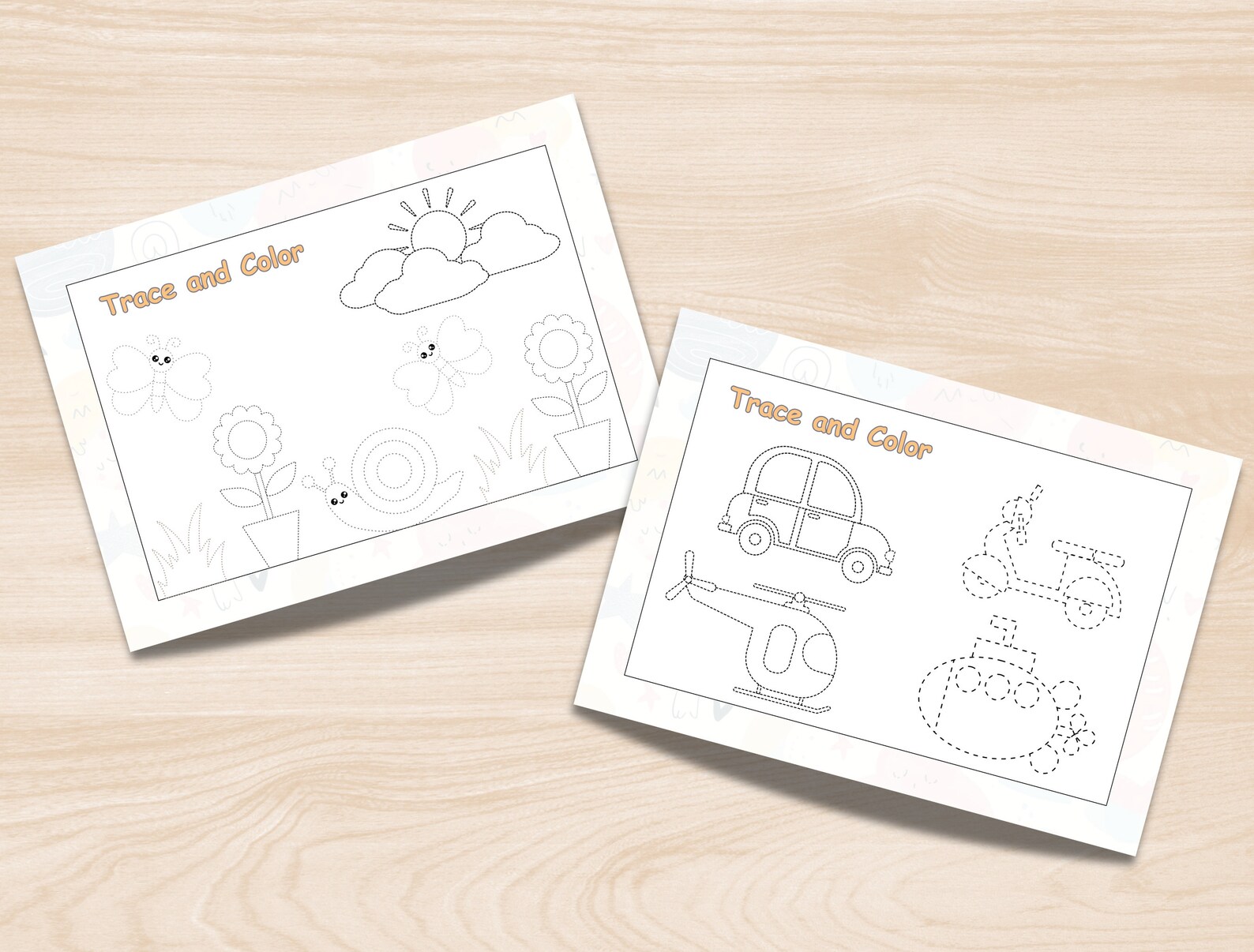Printable Tracing Practice Worksheets, Trace and Color, Pre-writing ...