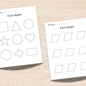 Printable Preschool Shape Tracing Worksheets, Basic Shapes for Early ...