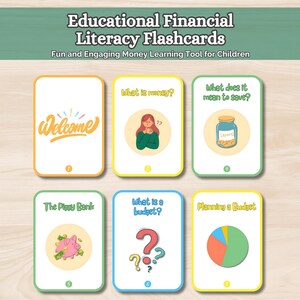 Educational Financial Literacy Flashcards for Kids Aged 4-7, Fun and ...