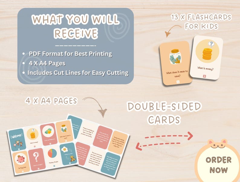 Comprehensive Financial Literacy Flashcards for Kids, Fun Money ...