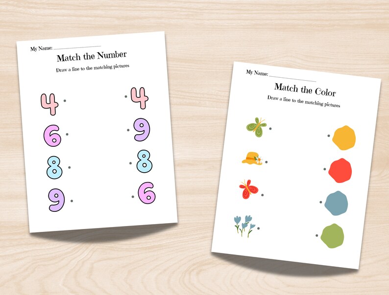 Printable Matching Worksheets, Match the Shape, Match the Color ...