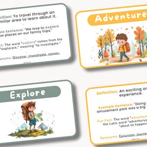 30 Word of the Day Flashcards for Kids Daily Vocabulary Building, Fun ...