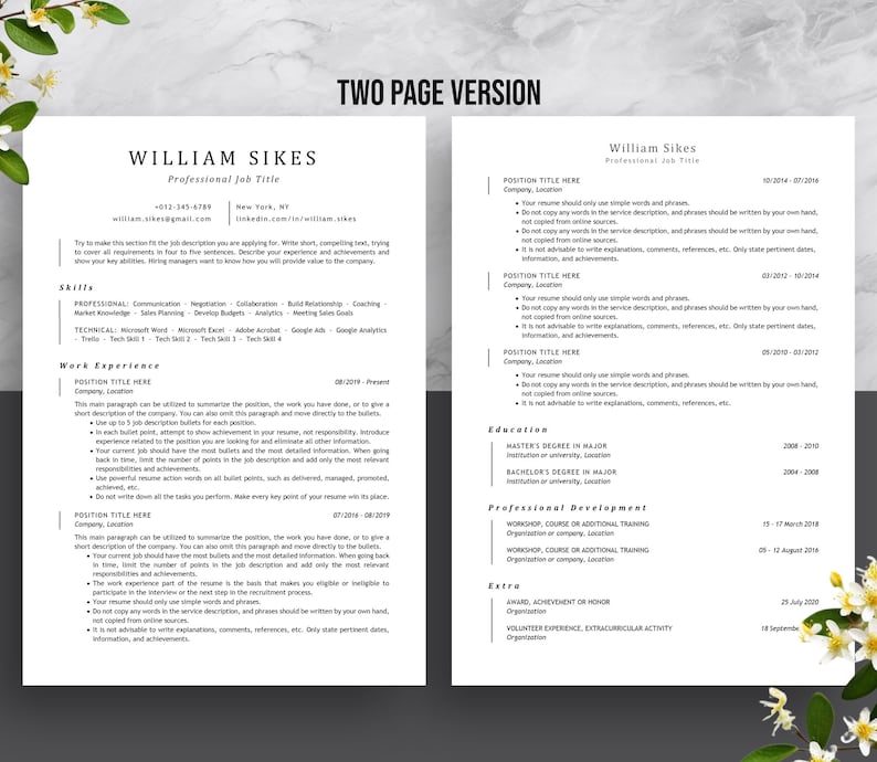 Simple resume template - queststealth