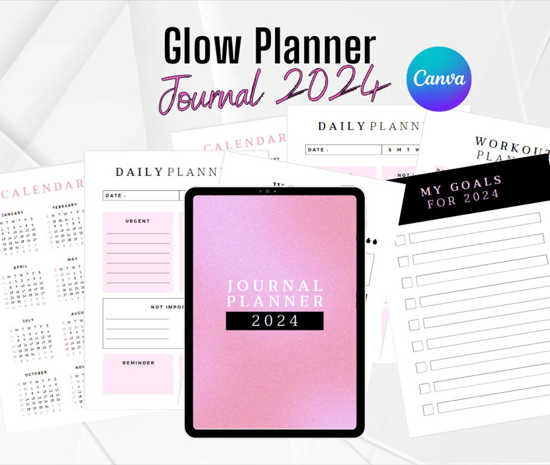 Digital Planner Canva 2024 Template, Canva Template, Canva Monthly ...