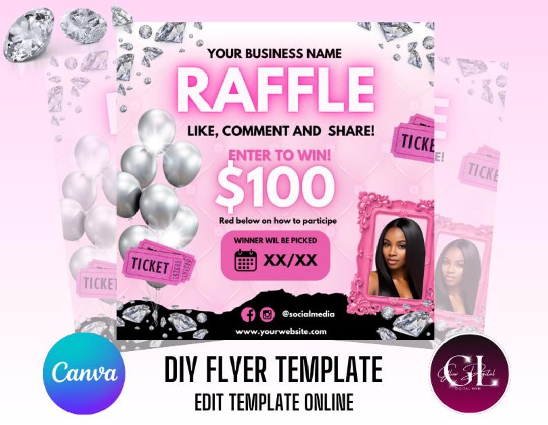 Raffle Brochure, DIY Raffle Flyer, Raffle Tickets Brochure, Prizes ...