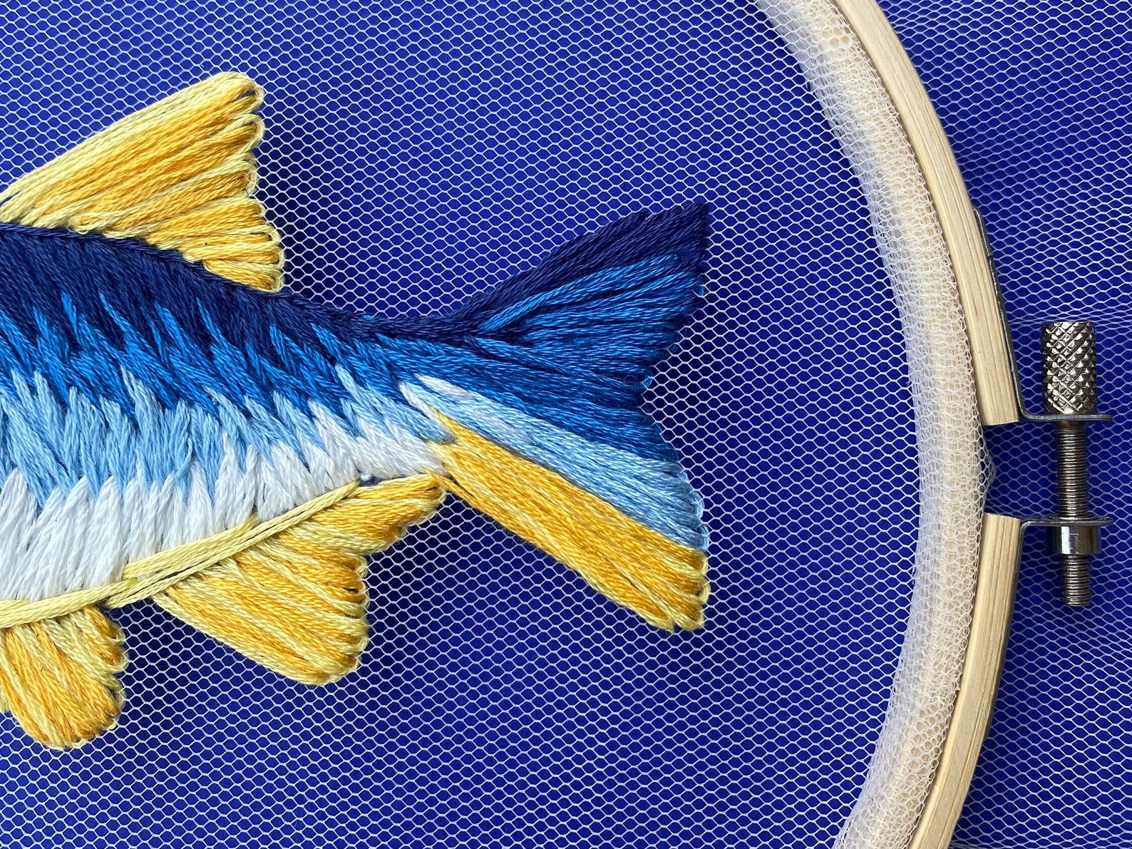 PDF Pattern Hand Embroidery Fish Design on Tulle for - Etsy