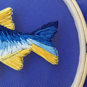 PDF Pattern - Hand Embroidery Fish Design on Tulle for Beginners - Step ...