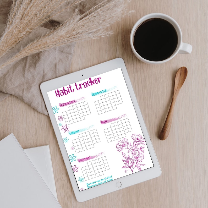 Habit Planner | Planner | Daily Routine Tracker | Printable | Digital ...