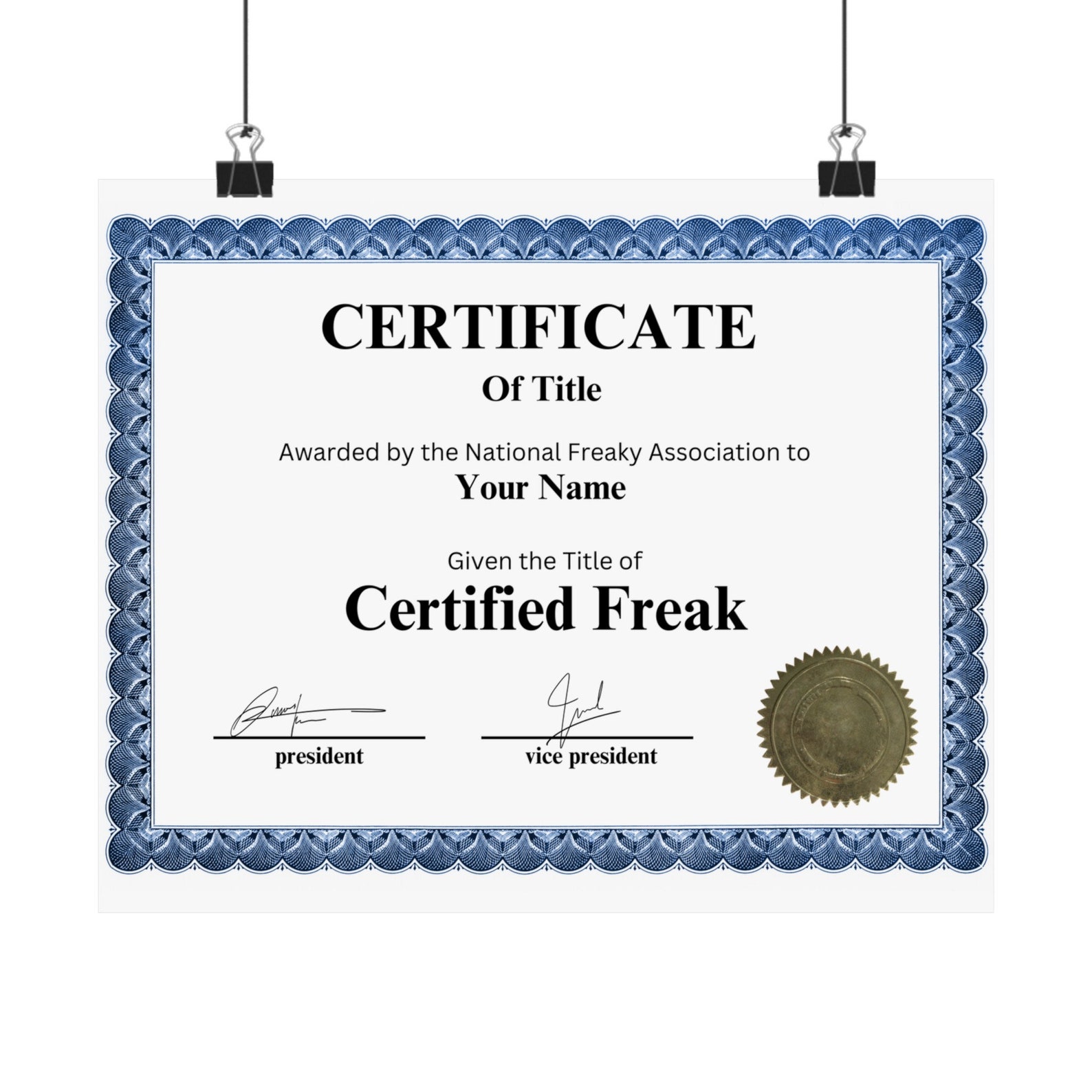 Certified Freak Matte Horizontal Posters - Etsy