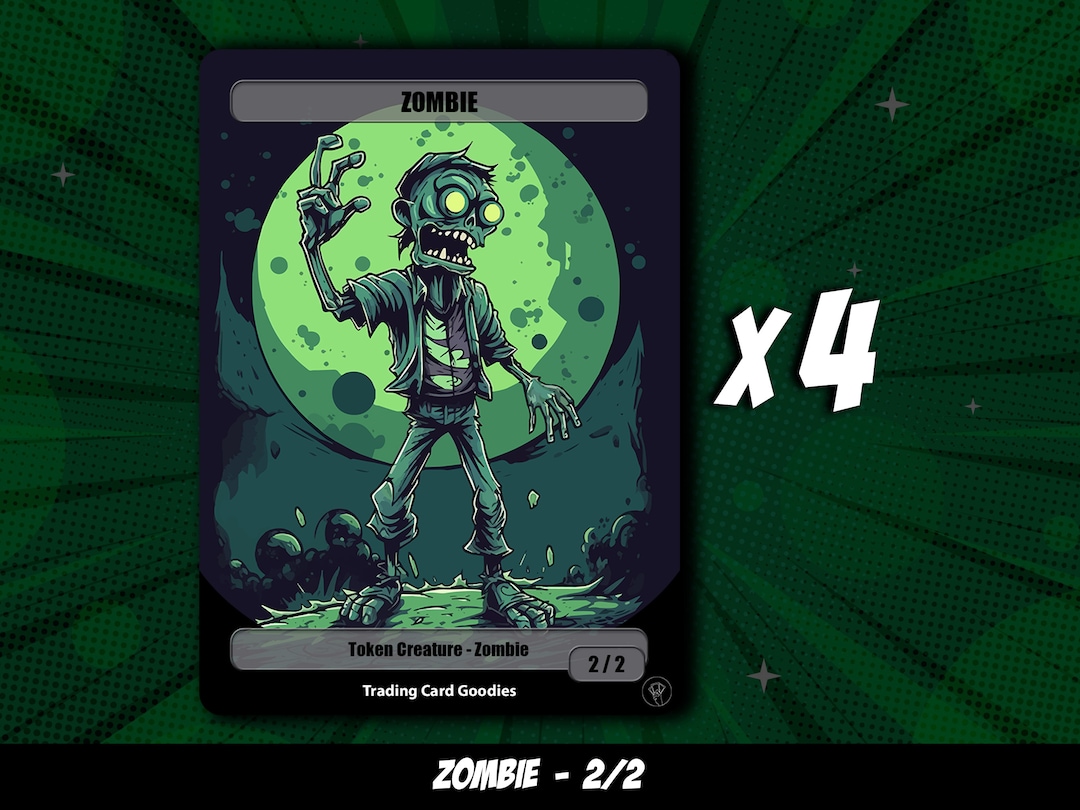 Zombie 2/2 Token Bundle X4 | MTG Token | MTG Proxys | Magic the ...
