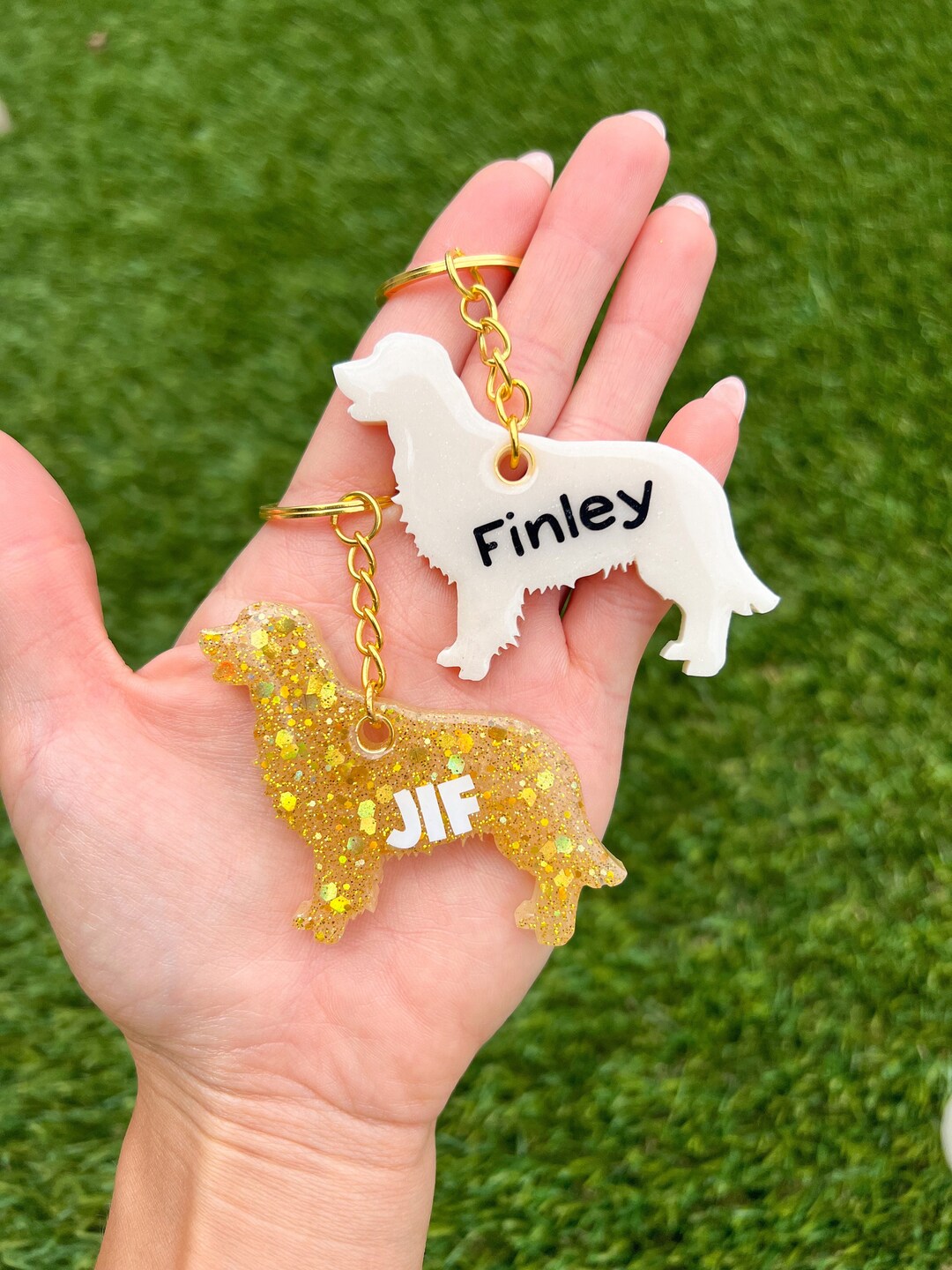 Golden Retriever Resin Keychain - Etsy