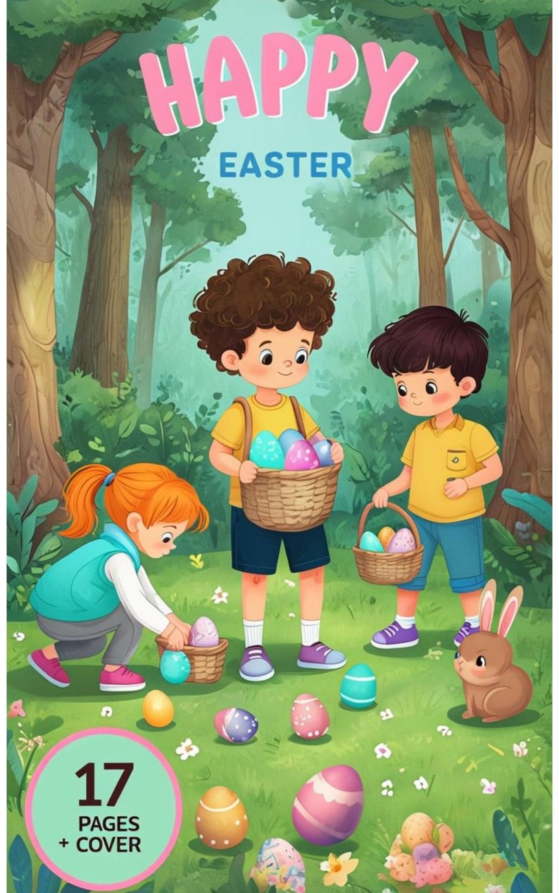 Easter Coloring Book, Printable Easter Bunny, Easter Coloring Book ...