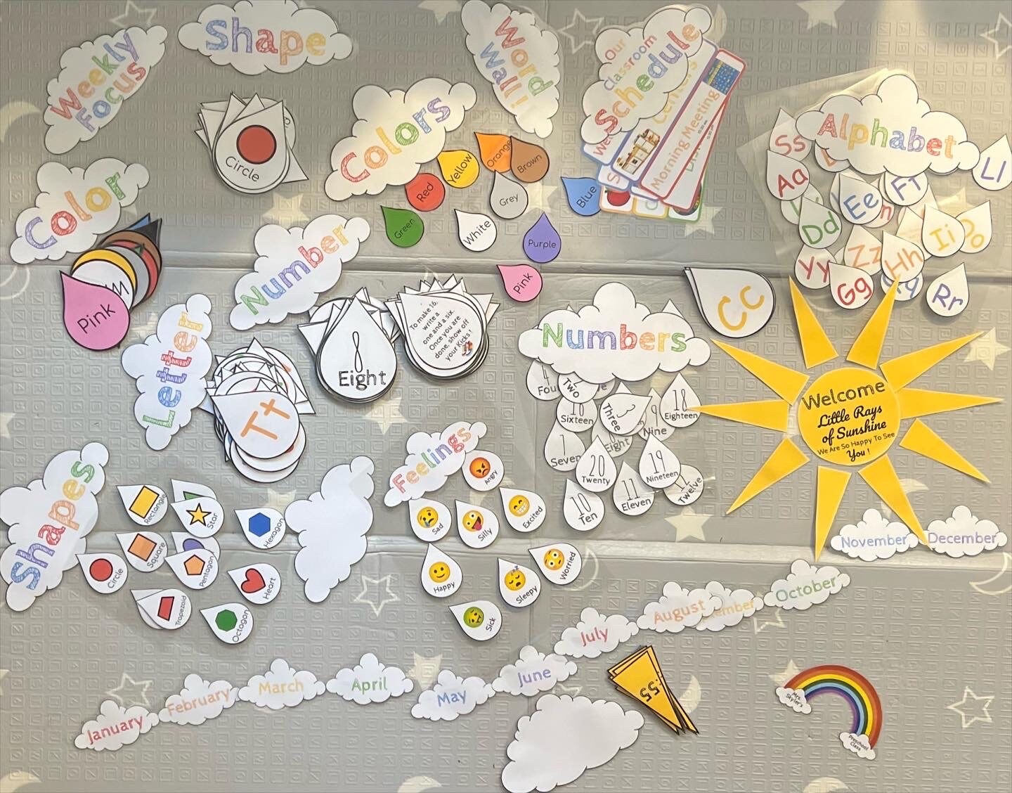 Clouds and Rainbows Classroom Display Full Bundle! 127 Slides! - Etsy