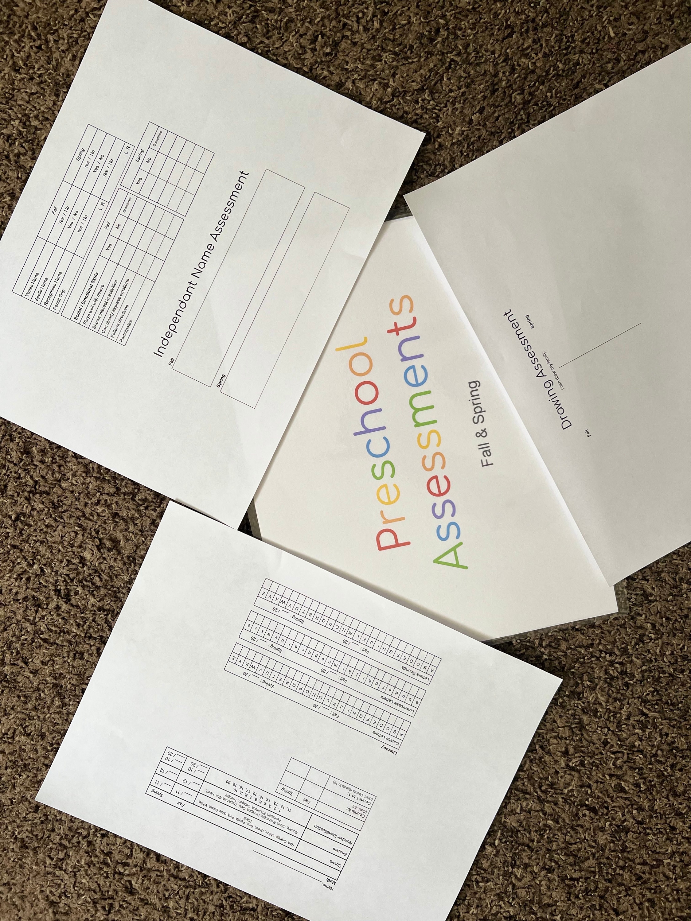 Preschool Assessment & Assessment Tools ! Fall/spring Progress ...