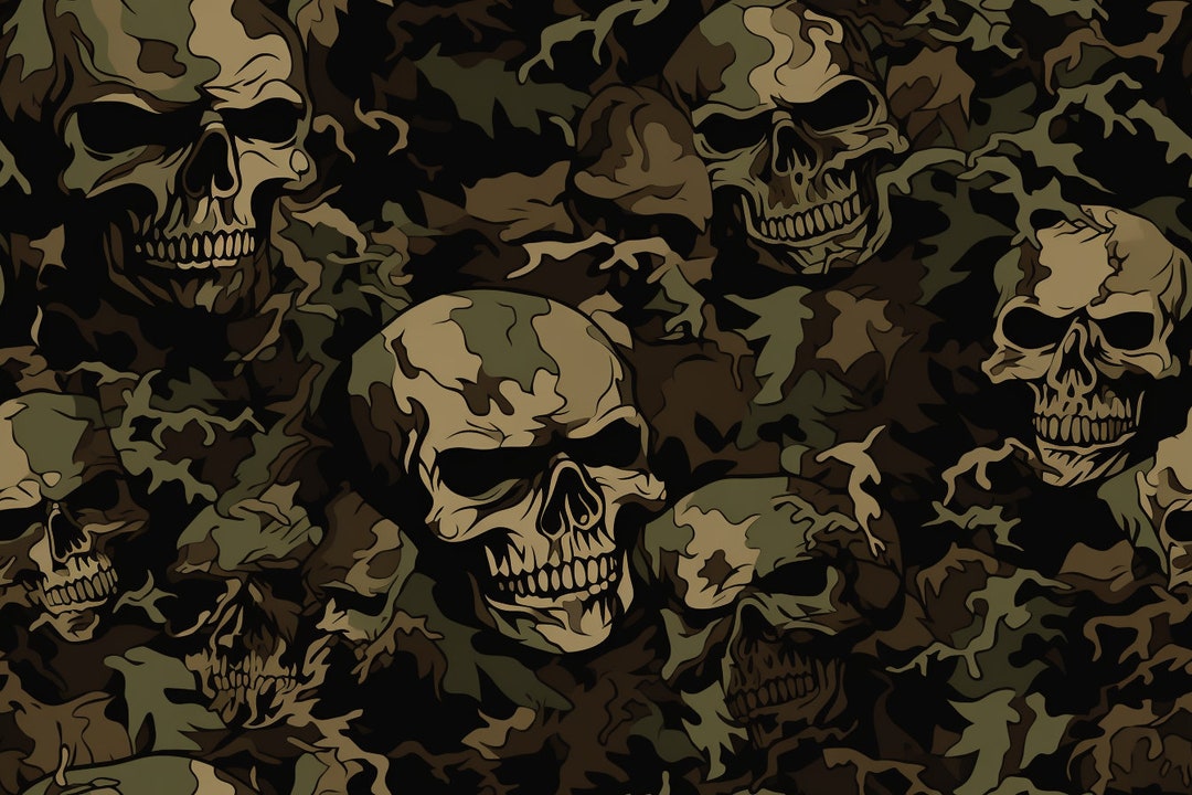 Camo Skull Camo Pattern Camouflage Skeleton - Etsy