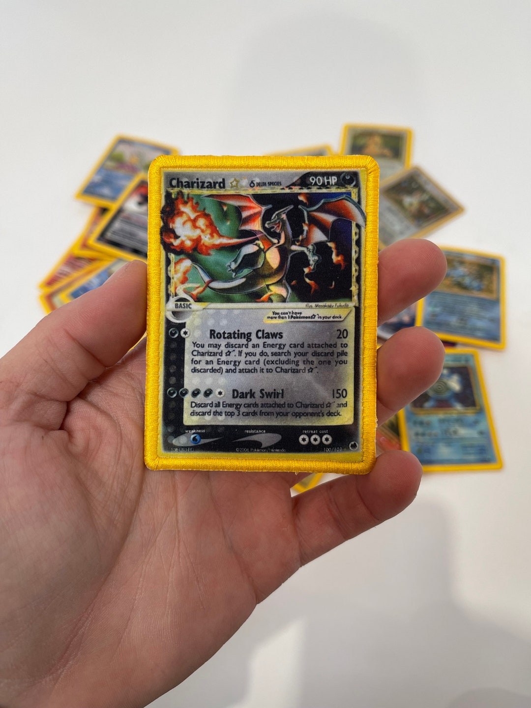 Pokemon Card Iron on Patch, Charizard Gold Star Dragon Frontiers ...