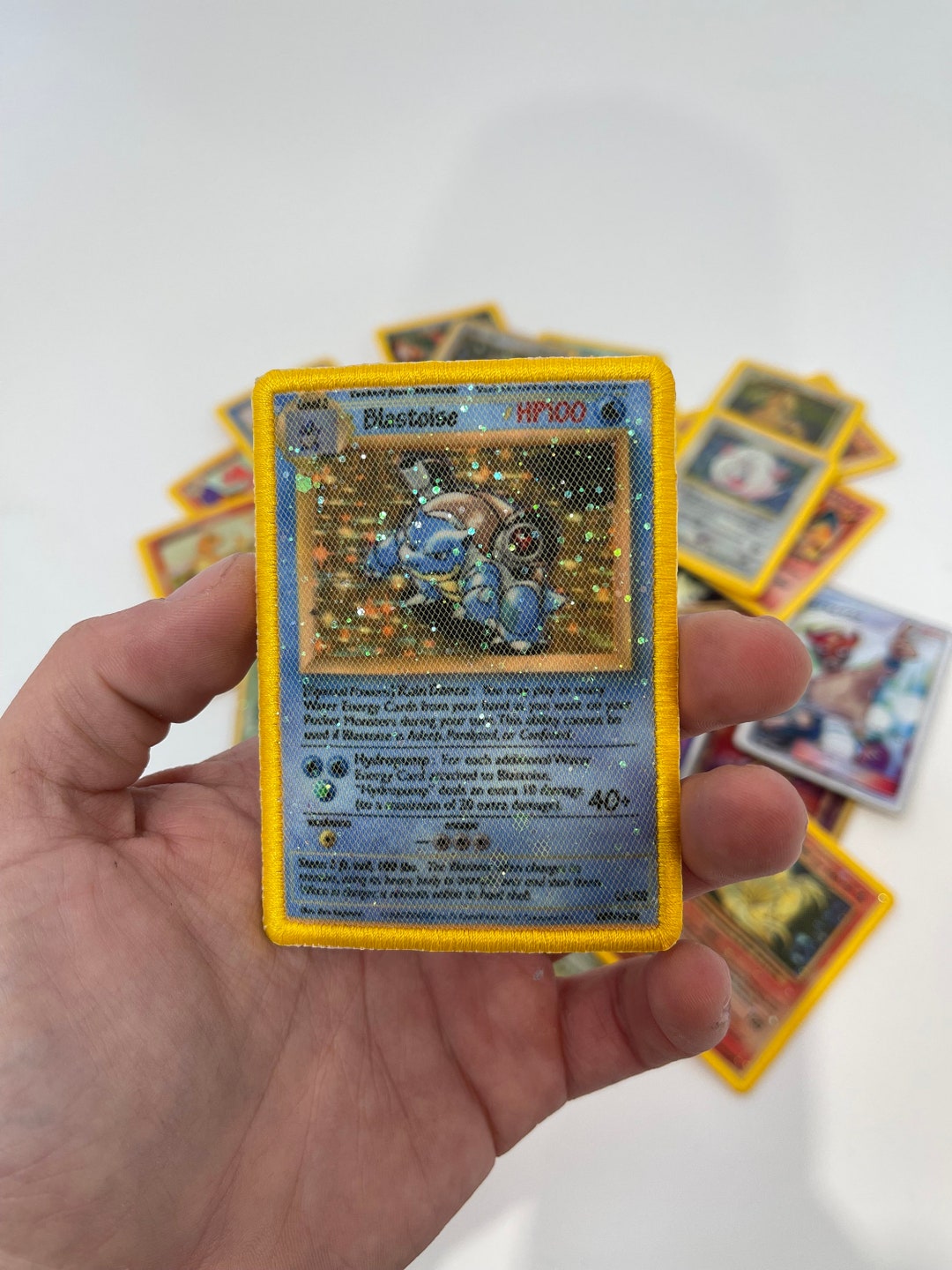 Pokemon Card Iron on Patch, Blastoise Hologram Embroidery Patch Trading ...