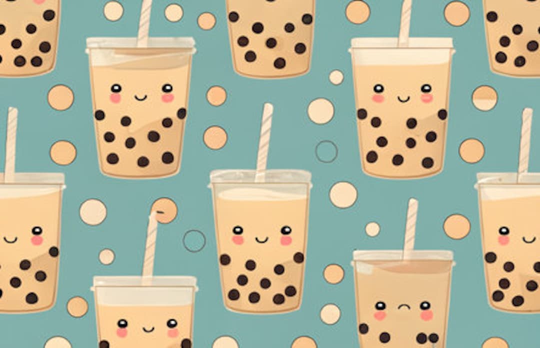Boba Milk Tea Pattern Design Artwork for T Shirt Prints Tumblers and ...