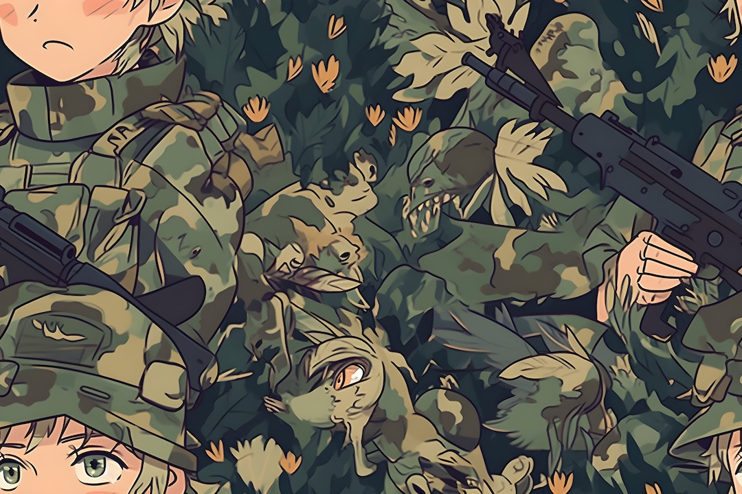 Camo Anime Camo Pattern Camouflage - Etsy