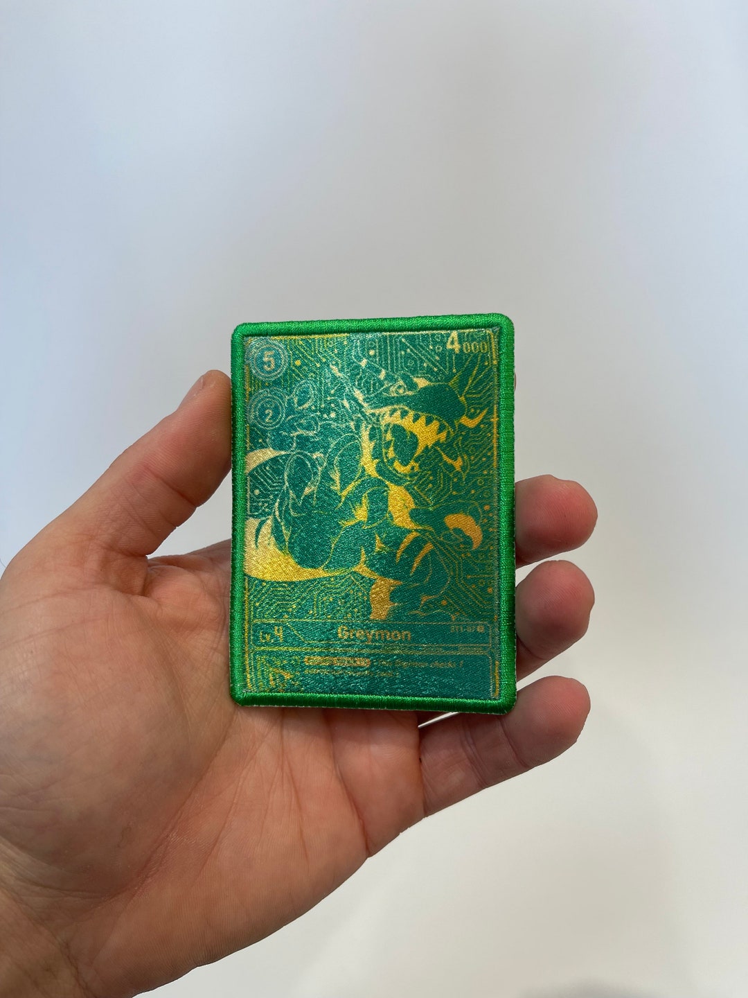 Digimon Card Iron on Patch, Greymon Final Championship Hologram ...
