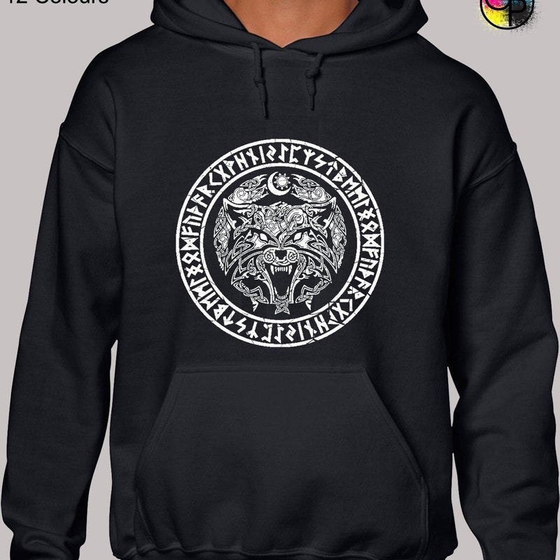 Odin Wolf Hoodies - Etsy UK