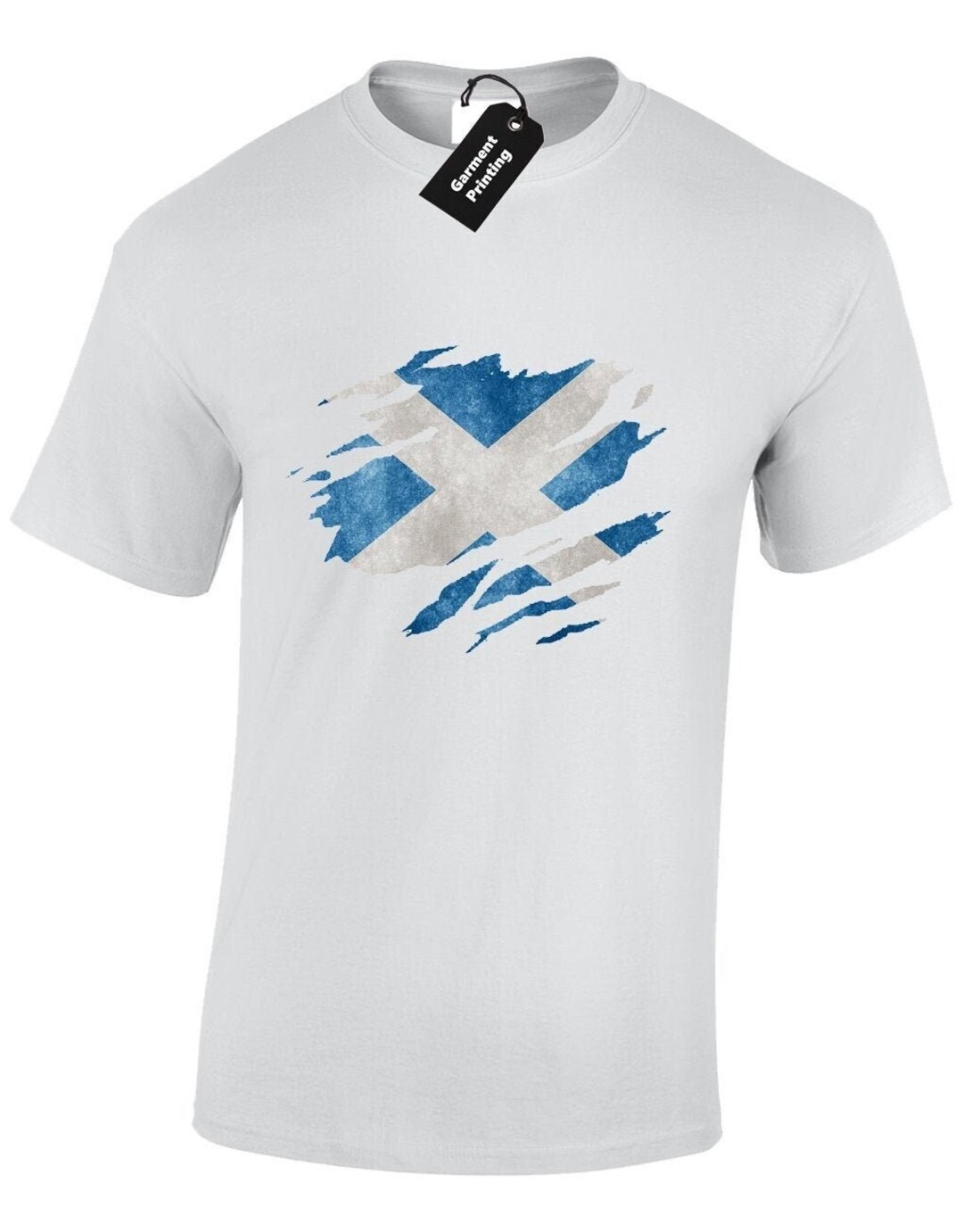 Scotland Slashed Chest Flag Mens T-shirt Unisex Scottish Patriot ...