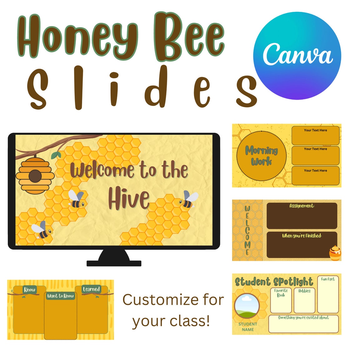 Honey Bee Themed Slides Template, Bee Themed Slides Template, Google ...