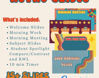 Editable Retro Classroom Slides Templates for Morning Meeting Slides ...
